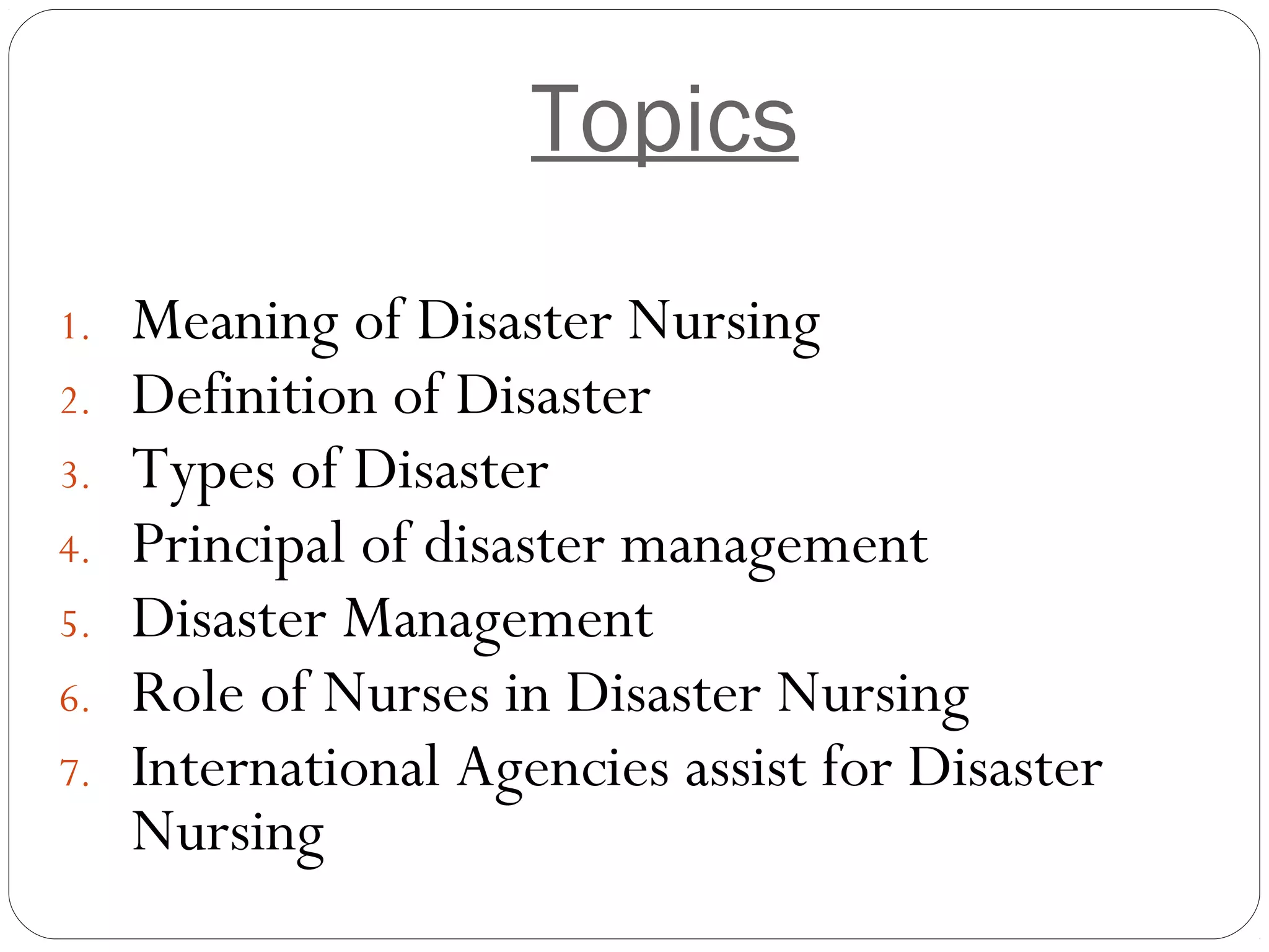 disaster nursing | PPT