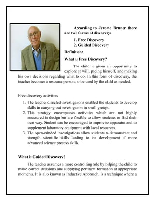 Discovery Approach jerome bruner kindergarted | PDF