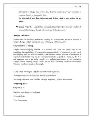DISSERTATION: Consumer Buying Behavior of Toothpaste Brands in Kolkata ...