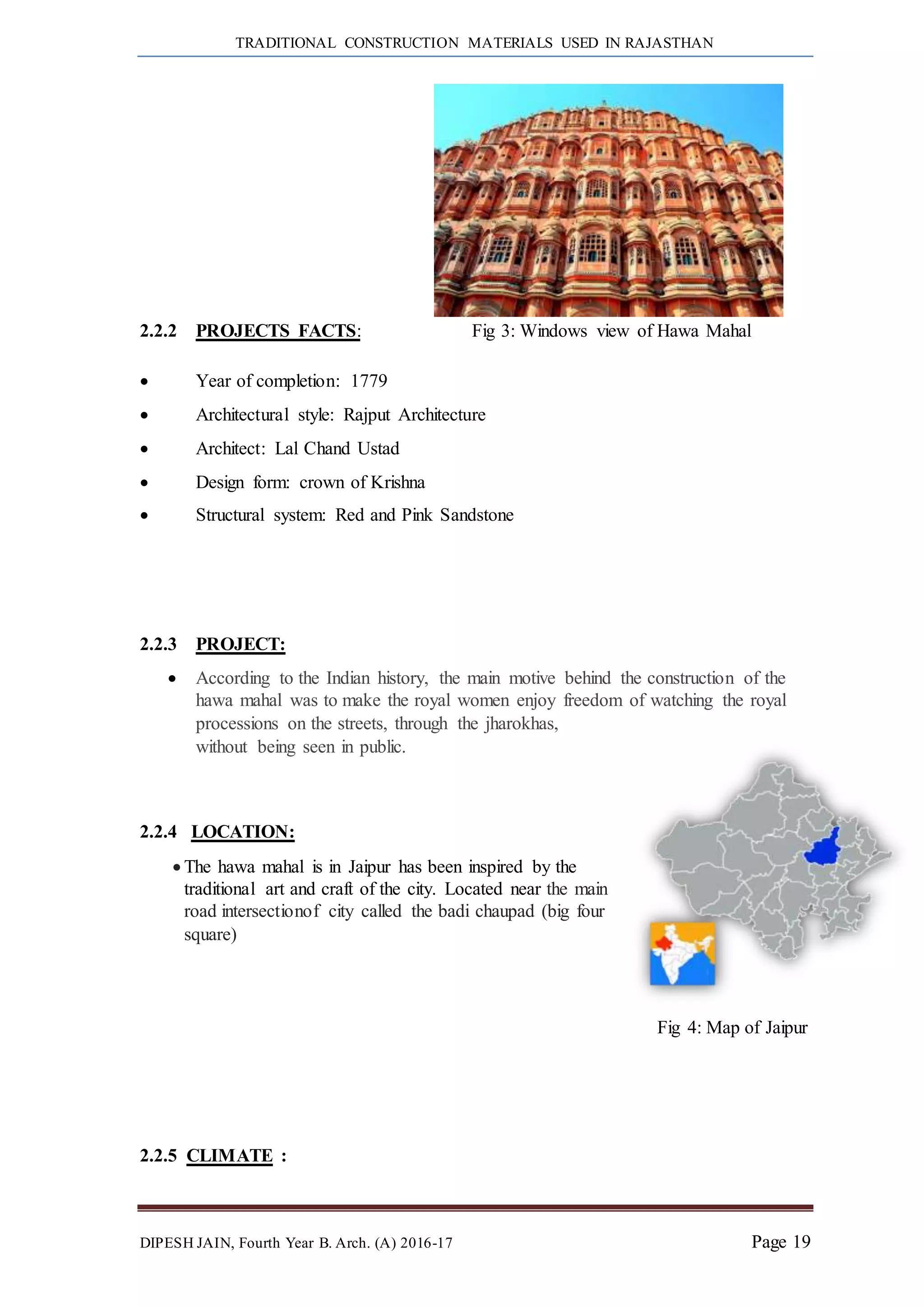 DISSERTATION- TRADITIONAL CONSTRUCTION MATERIALS OF RAJASTHAN | DOCX