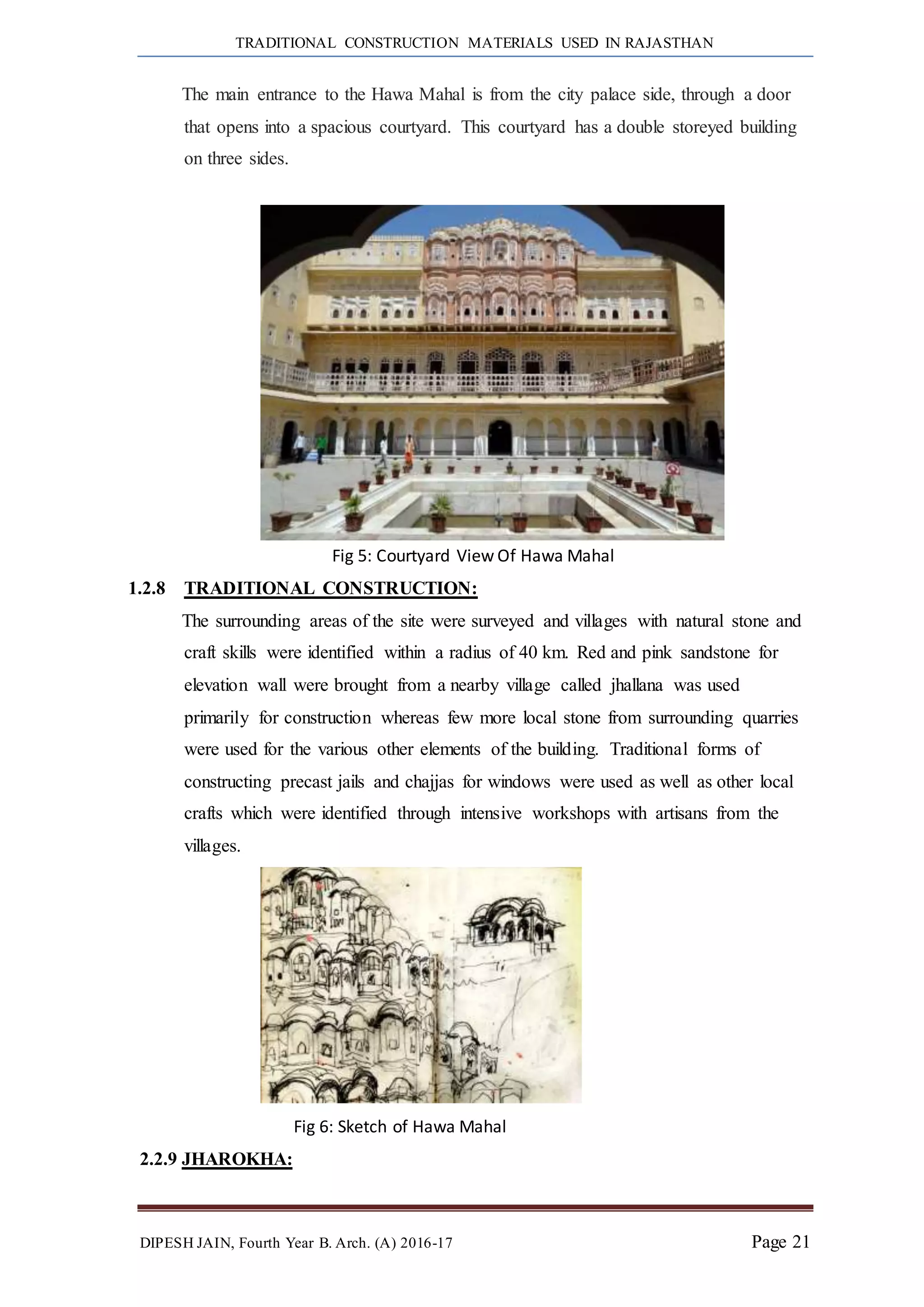 DISSERTATION- TRADITIONAL CONSTRUCTION MATERIALS OF RAJASTHAN | DOCX