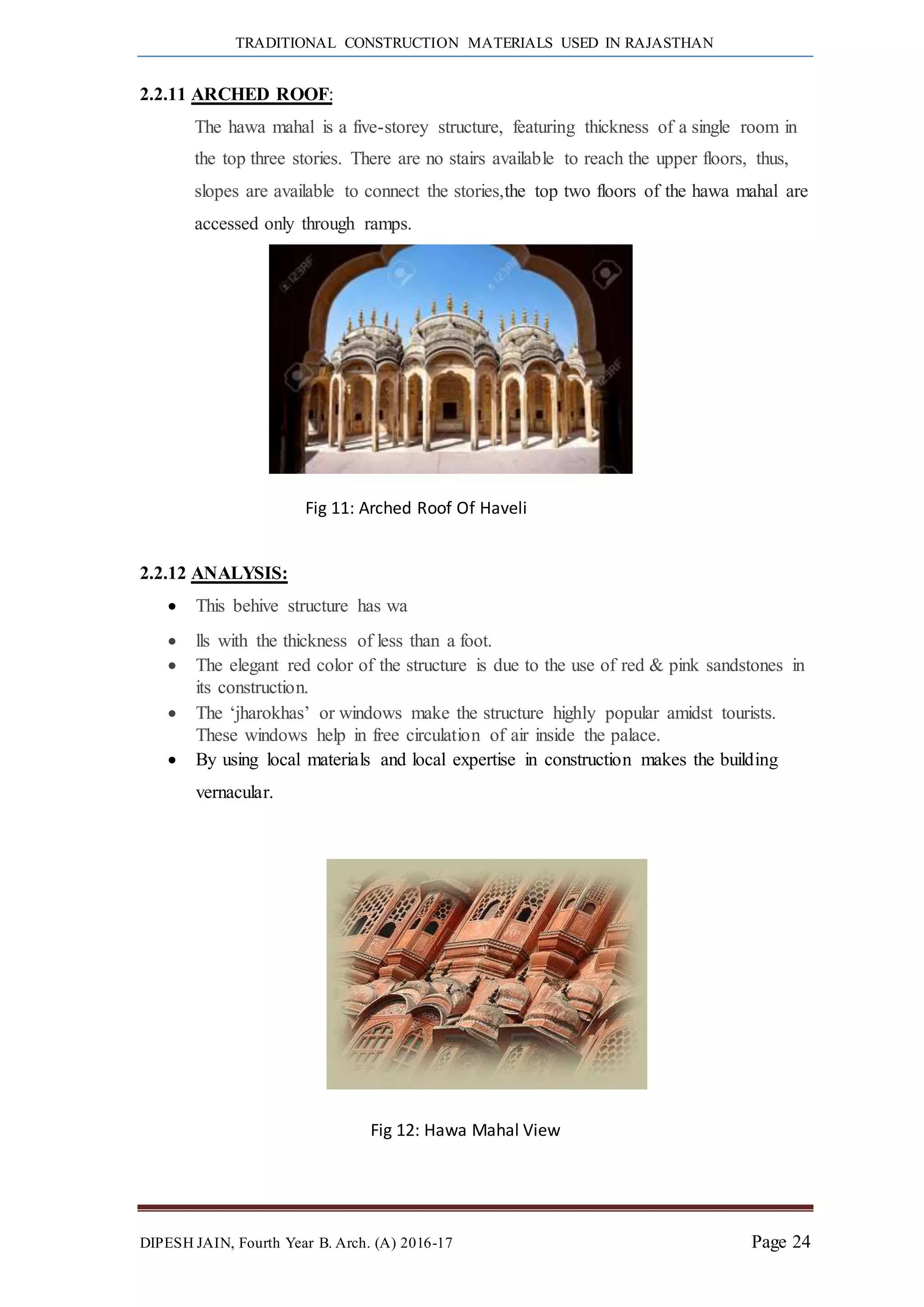 DISSERTATION- TRADITIONAL CONSTRUCTION MATERIALS OF RAJASTHAN | DOCX