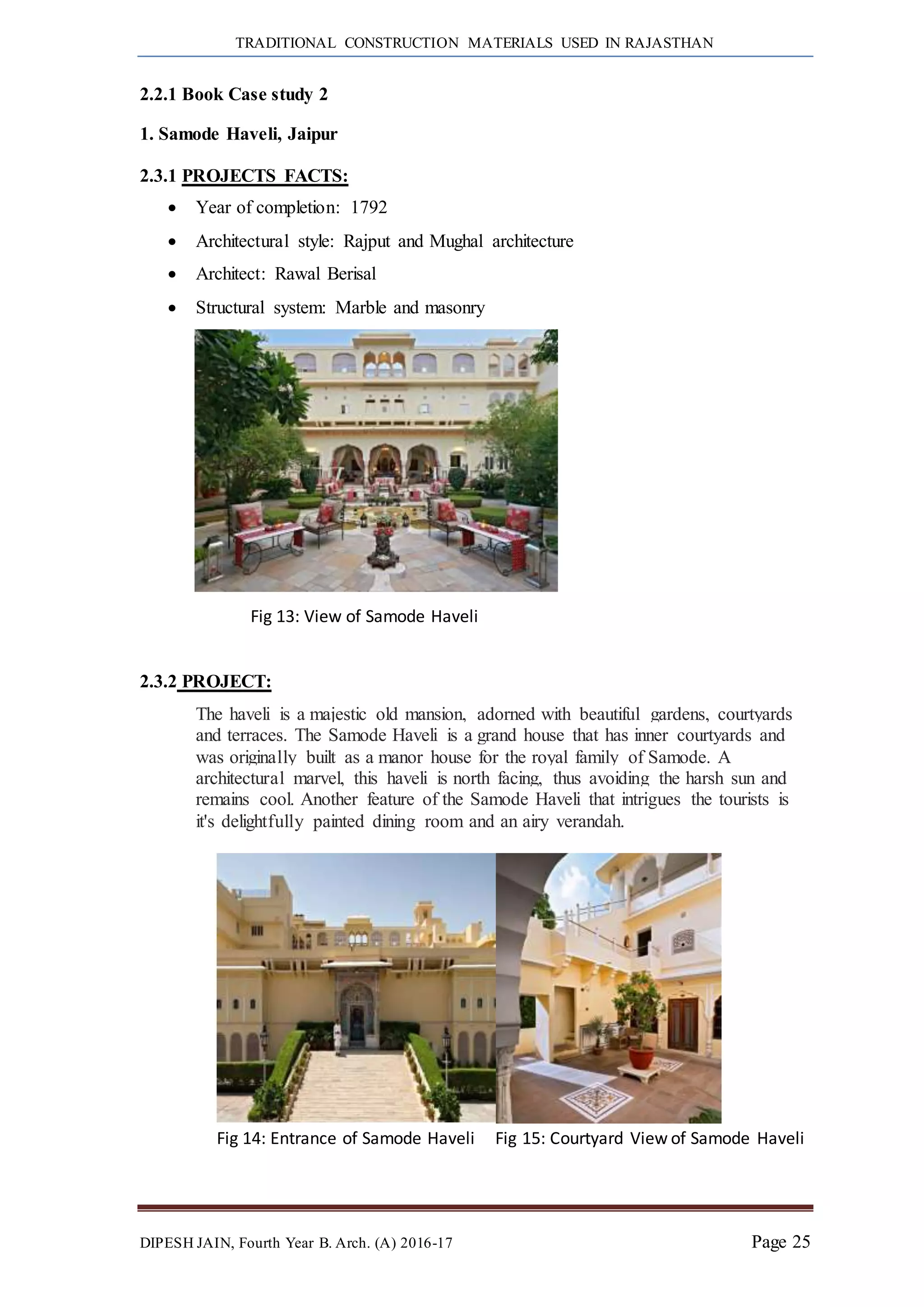 DISSERTATION- TRADITIONAL CONSTRUCTION MATERIALS OF RAJASTHAN | DOCX