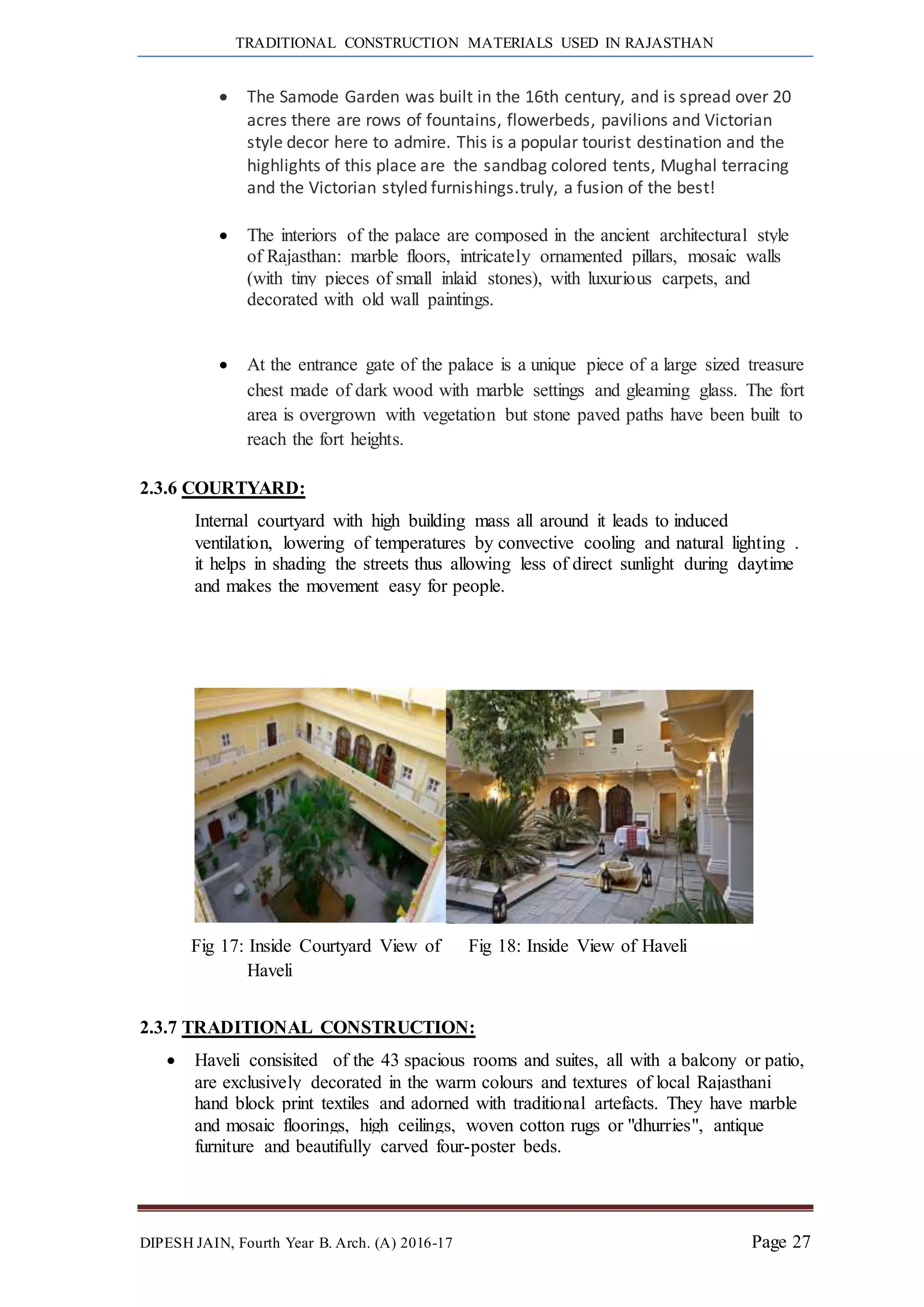 DISSERTATION- TRADITIONAL CONSTRUCTION MATERIALS OF RAJASTHAN | DOCX