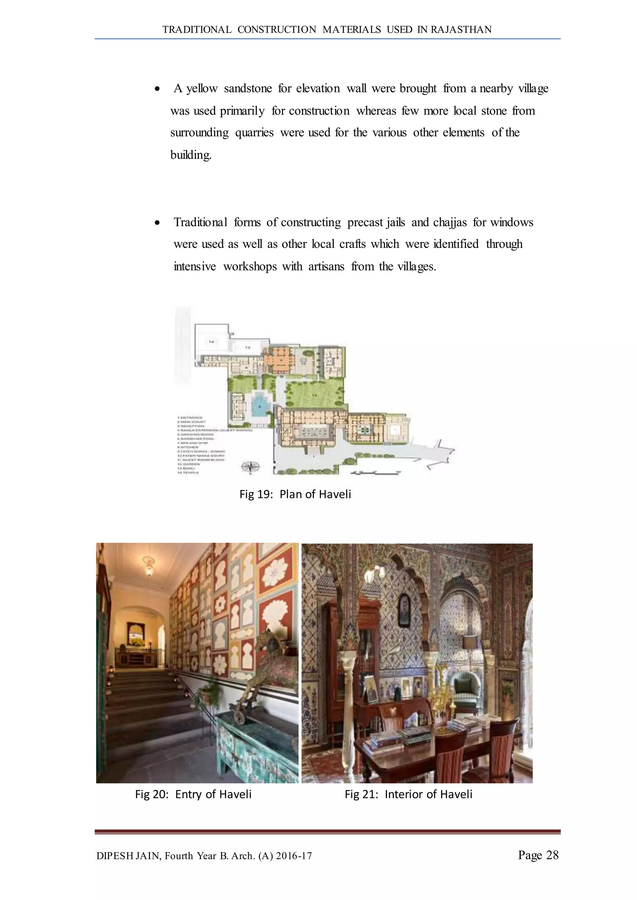 DISSERTATION- TRADITIONAL CONSTRUCTION MATERIALS OF RAJASTHAN | DOCX