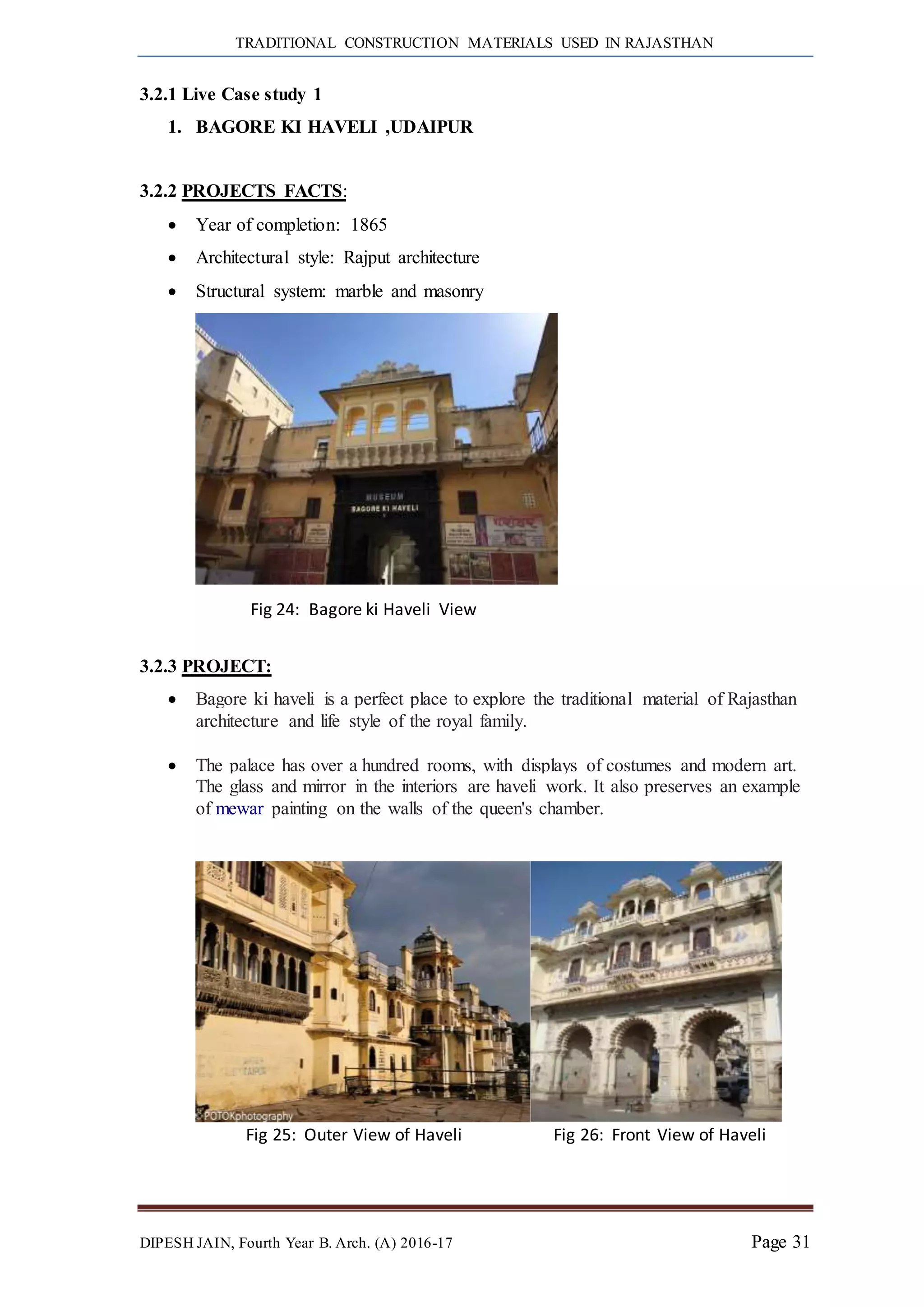 DISSERTATION- TRADITIONAL CONSTRUCTION MATERIALS OF RAJASTHAN | DOCX