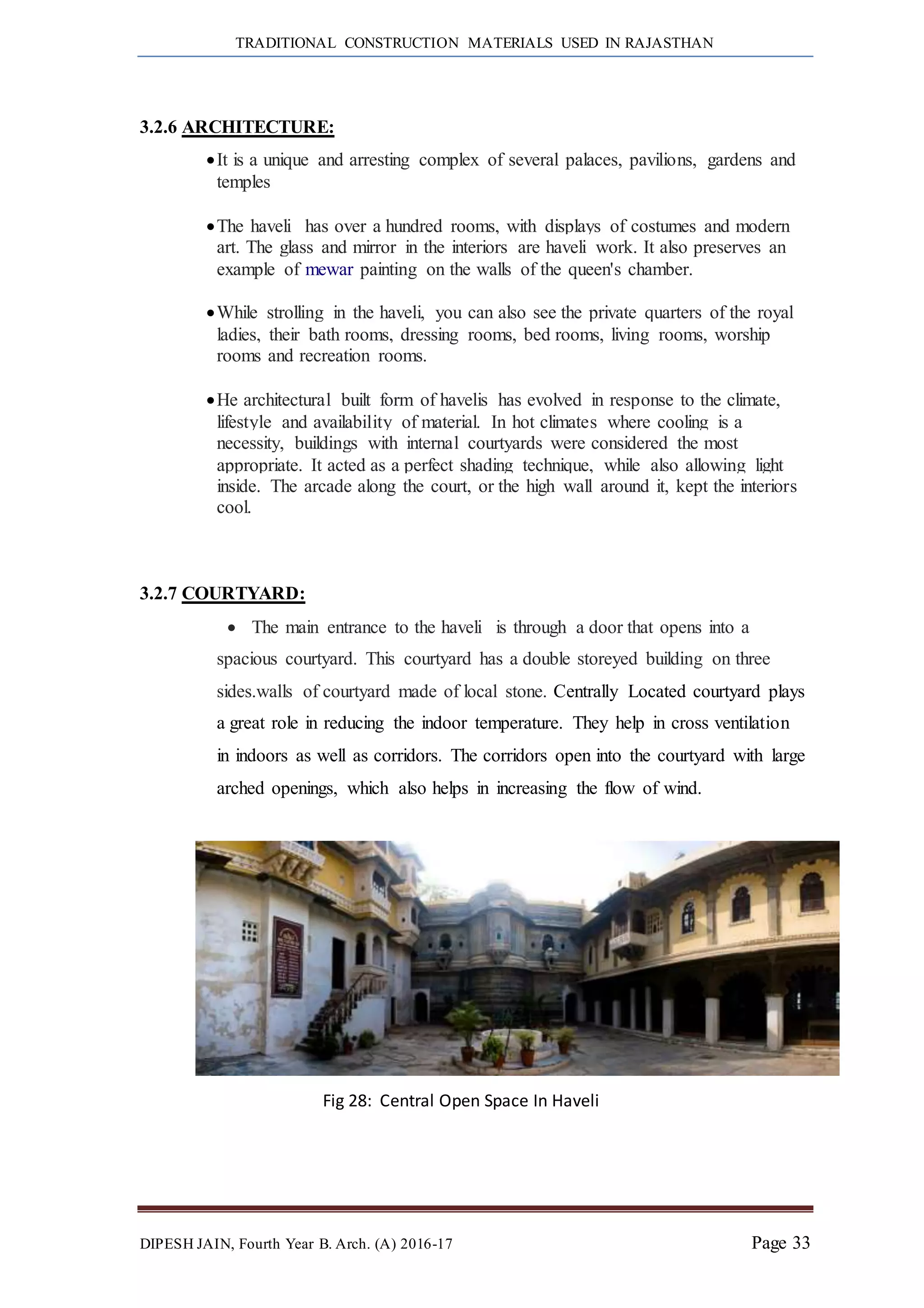 DISSERTATION- TRADITIONAL CONSTRUCTION MATERIALS OF RAJASTHAN | DOCX