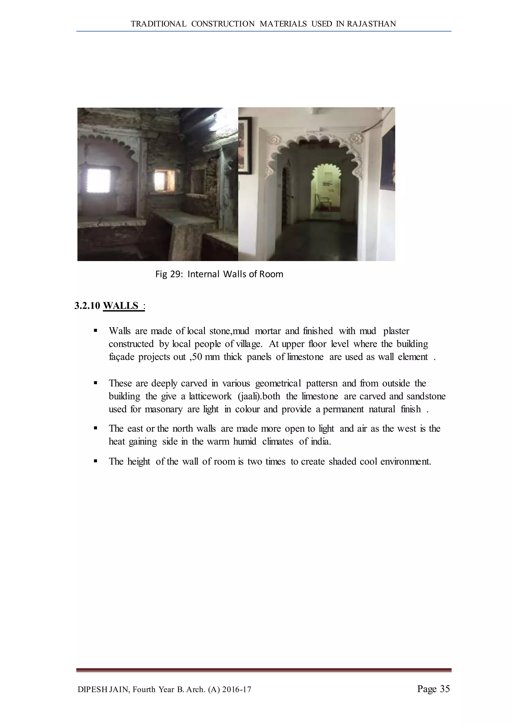 DISSERTATION- TRADITIONAL CONSTRUCTION MATERIALS OF RAJASTHAN | DOCX