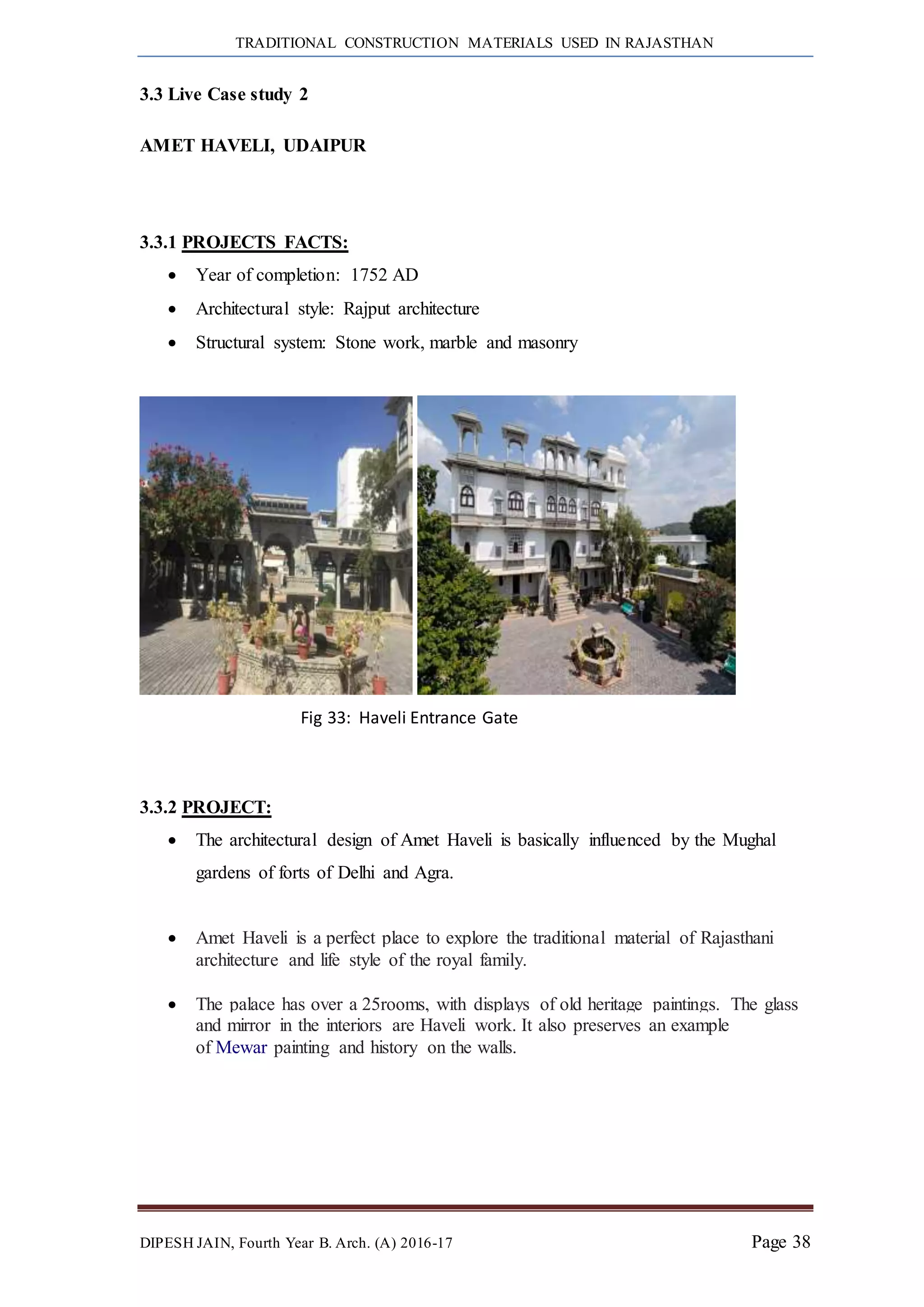 DISSERTATION- TRADITIONAL CONSTRUCTION MATERIALS OF RAJASTHAN | DOCX