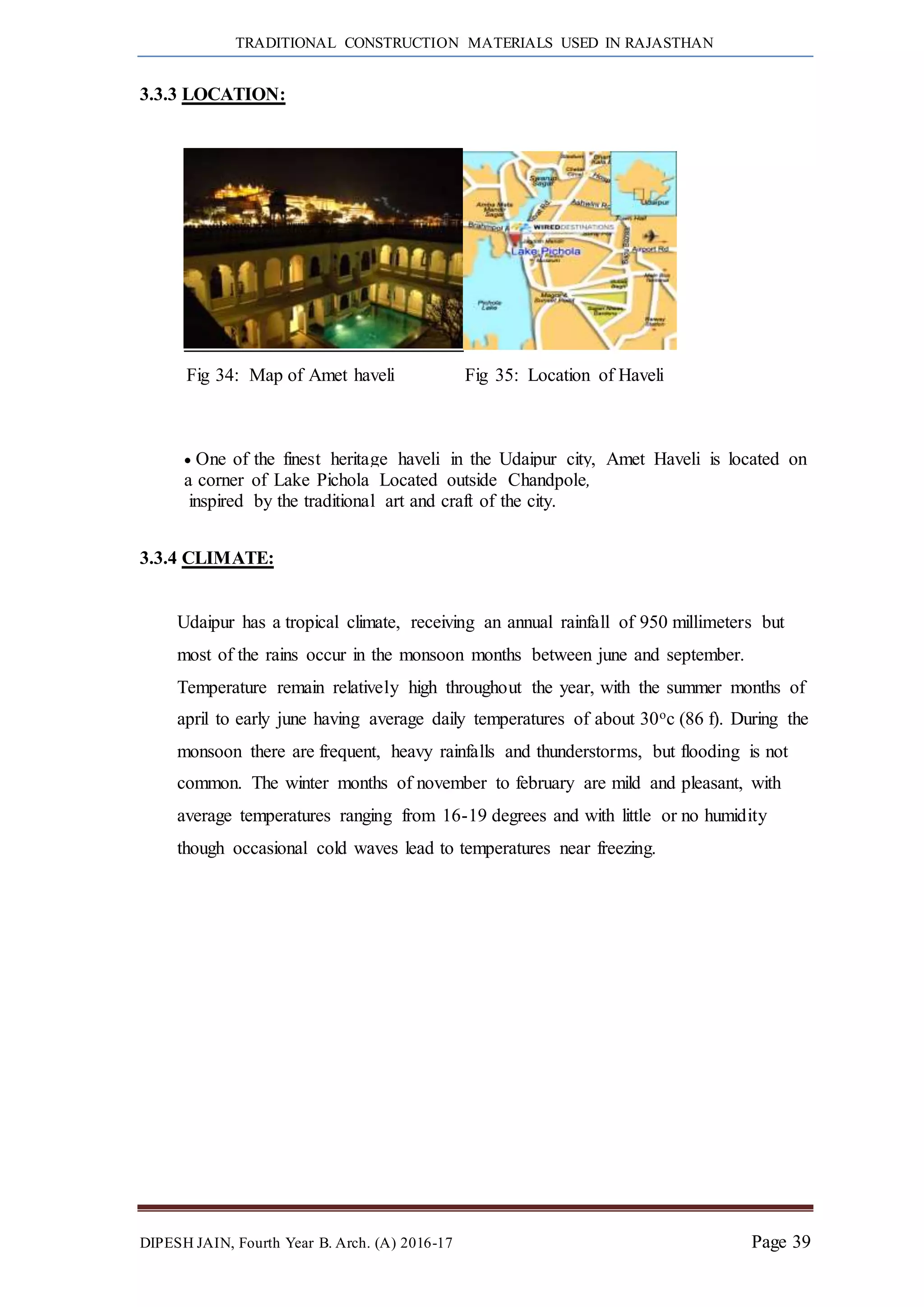 DISSERTATION- TRADITIONAL CONSTRUCTION MATERIALS OF RAJASTHAN | DOCX