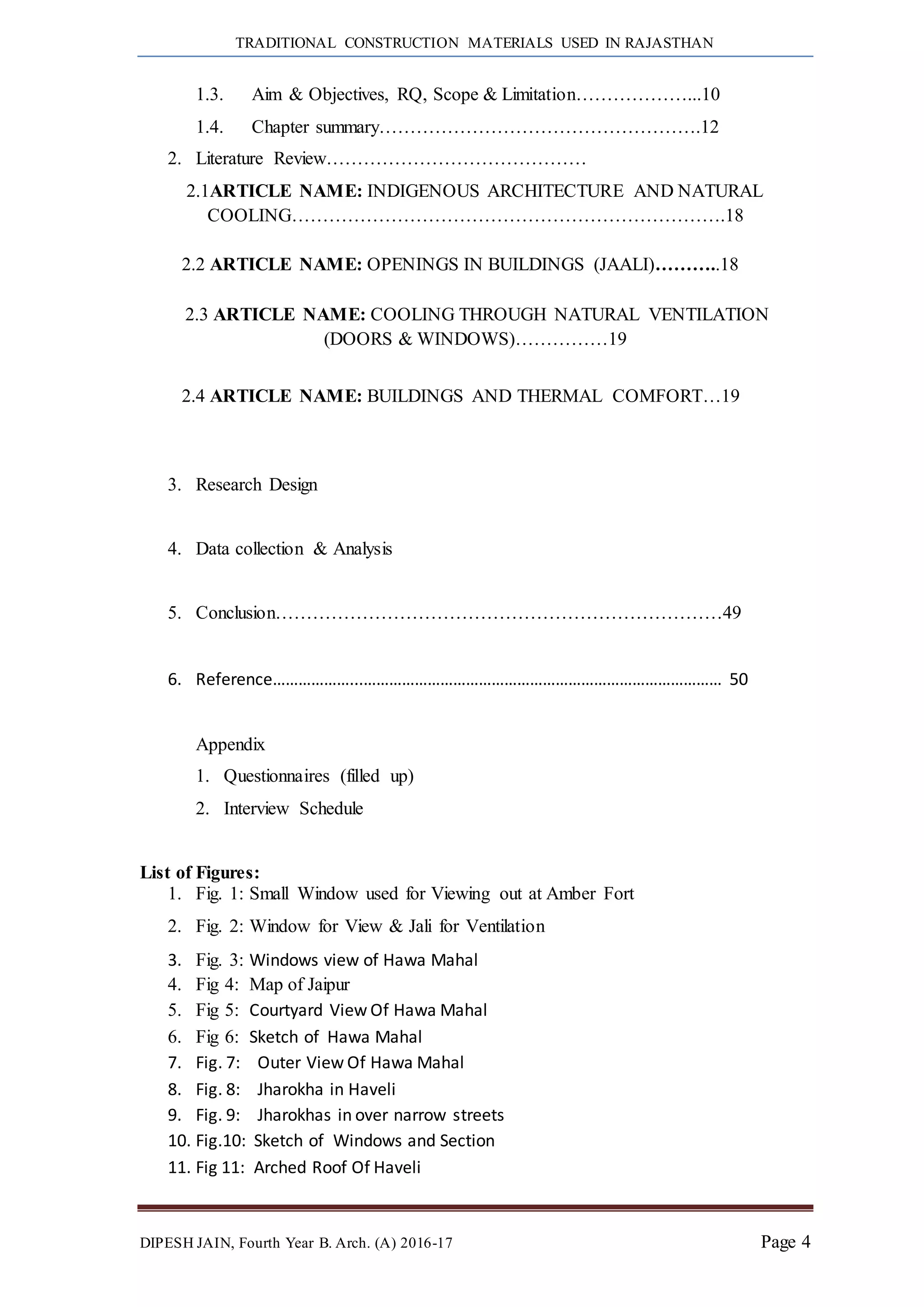 DISSERTATION- TRADITIONAL CONSTRUCTION MATERIALS OF RAJASTHAN | DOCX