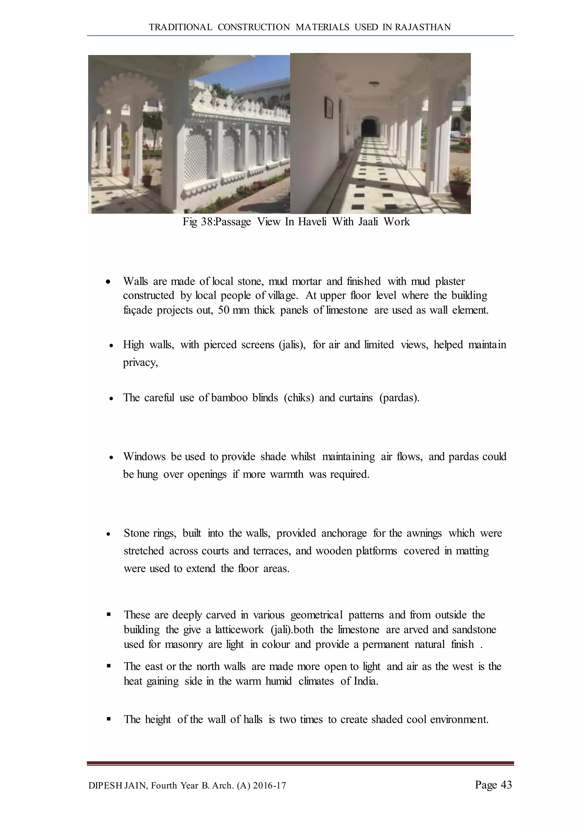 DISSERTATION- TRADITIONAL CONSTRUCTION MATERIALS OF RAJASTHAN | DOCX