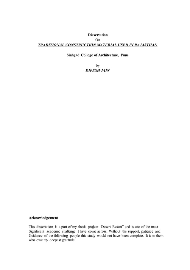 DISSERTATION- TRADITIONAL CONSTRUCTION MATERIALS OF RAJASTHAN | DOCX ...