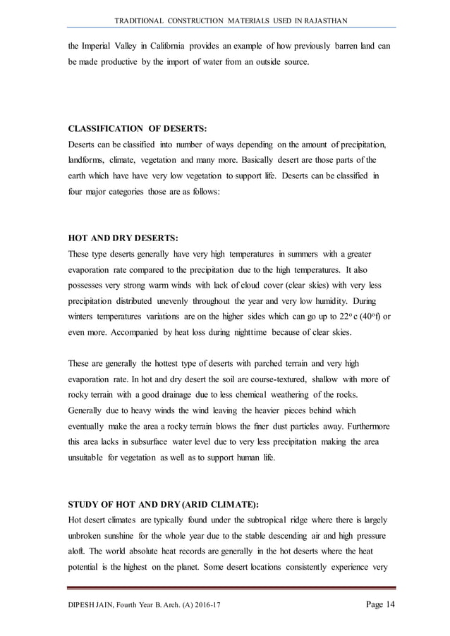 DISSERTATION- TRADITIONAL CONSTRUCTION MATERIALS OF RAJASTHAN | DOCX ...