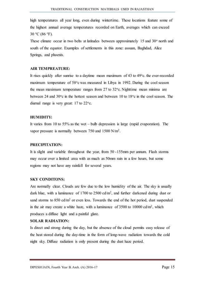 DISSERTATION- TRADITIONAL CONSTRUCTION MATERIALS OF RAJASTHAN | DOCX ...