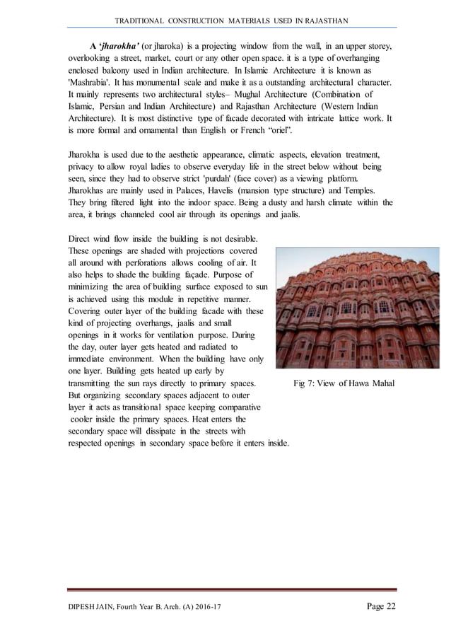 DISSERTATION- TRADITIONAL CONSTRUCTION MATERIALS OF RAJASTHAN | DOCX ...