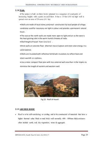 DISSERTATION- TRADITIONAL CONSTRUCTION MATERIALS OF RAJASTHAN | DOCX