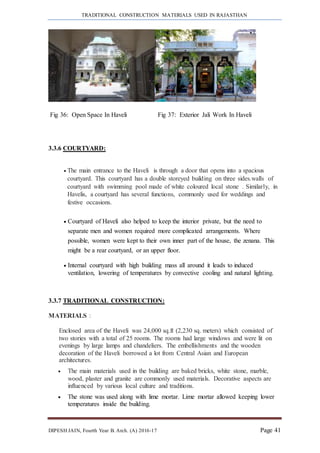 DISSERTATION- TRADITIONAL CONSTRUCTION MATERIALS OF RAJASTHAN | DOCX