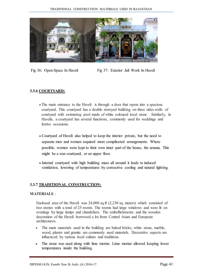 DISSERTATION- TRADITIONAL CONSTRUCTION MATERIALS OF RAJASTHAN | DOCX ...