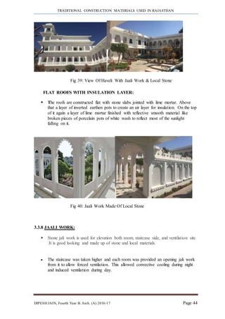 DISSERTATION- TRADITIONAL CONSTRUCTION MATERIALS OF RAJASTHAN | DOCX