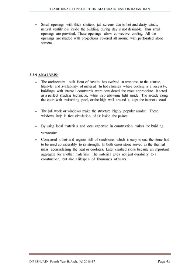 DISSERTATION- TRADITIONAL CONSTRUCTION MATERIALS OF RAJASTHAN | DOCX ...