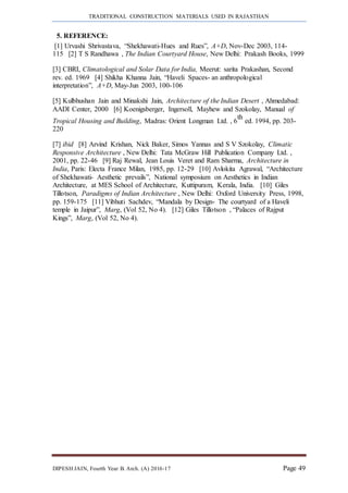 DISSERTATION- TRADITIONAL CONSTRUCTION MATERIALS OF RAJASTHAN | DOCX