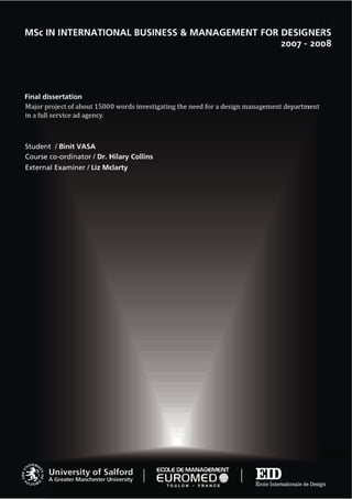 Binit VASA / MSc Design Management Dissertation preview | PDF ...