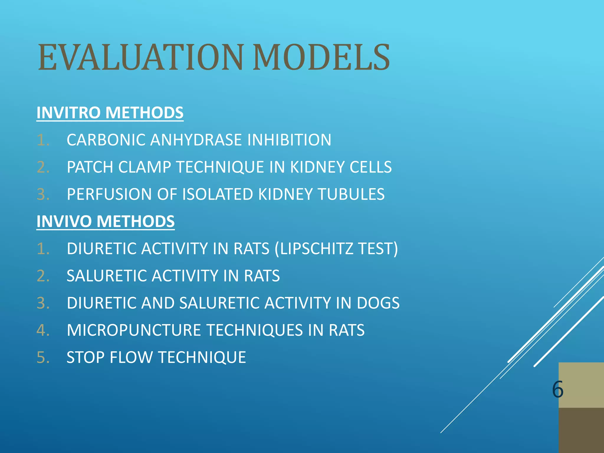 Diuretic Preclinical Screening models | PPTX