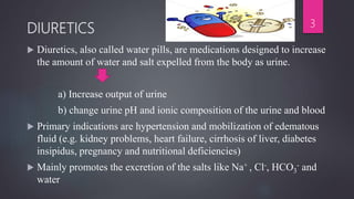 Pharmacology of diuretics-antidiuretics | PPTX