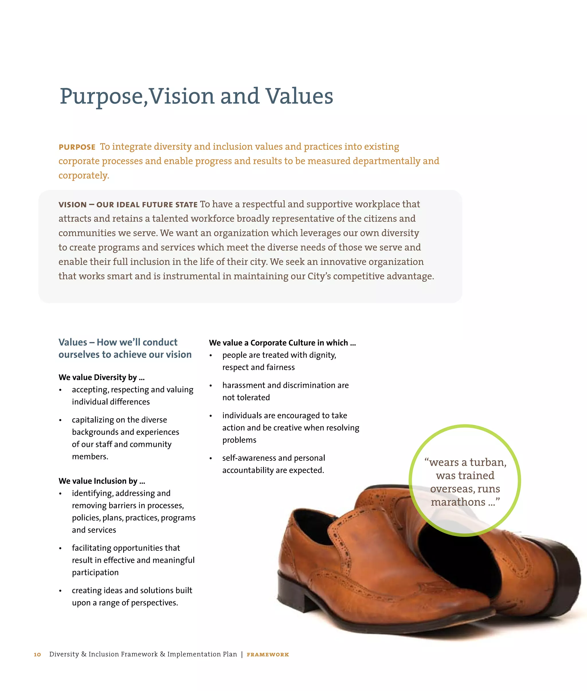 Diversity and Inclusion Framework and Implementation Plan | PPT
