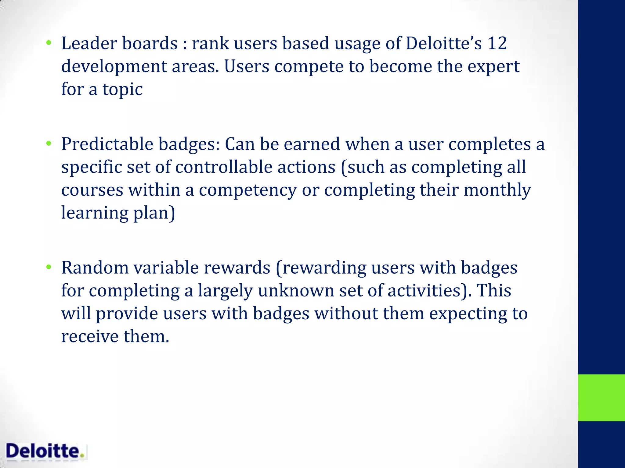 Learning and development initiatives at deloitte | PPTX