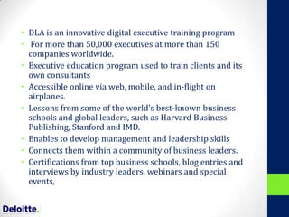 Learning and development initiatives at deloitte | PPTX