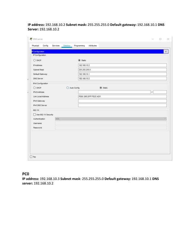 DNS server config on cisco packet tracer | PDF | Computer Networking | Computing