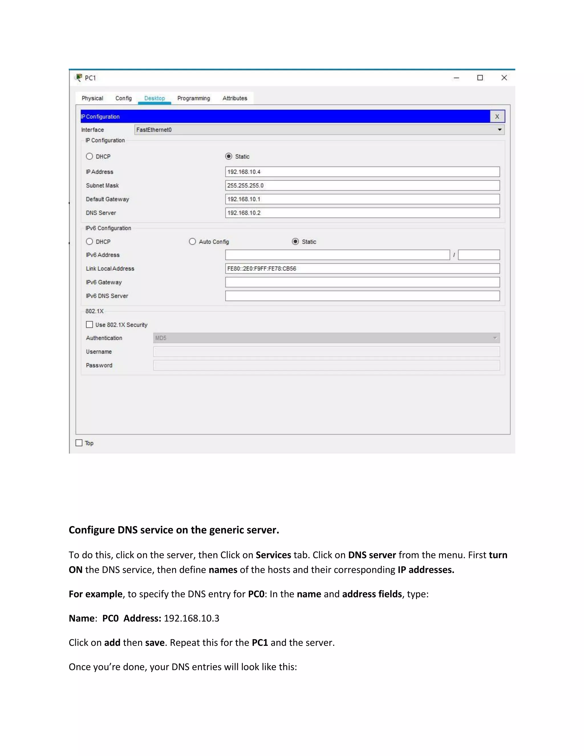Dns Server Configuration In Cisco Packet Tracer Pdf Computer Networking Computing