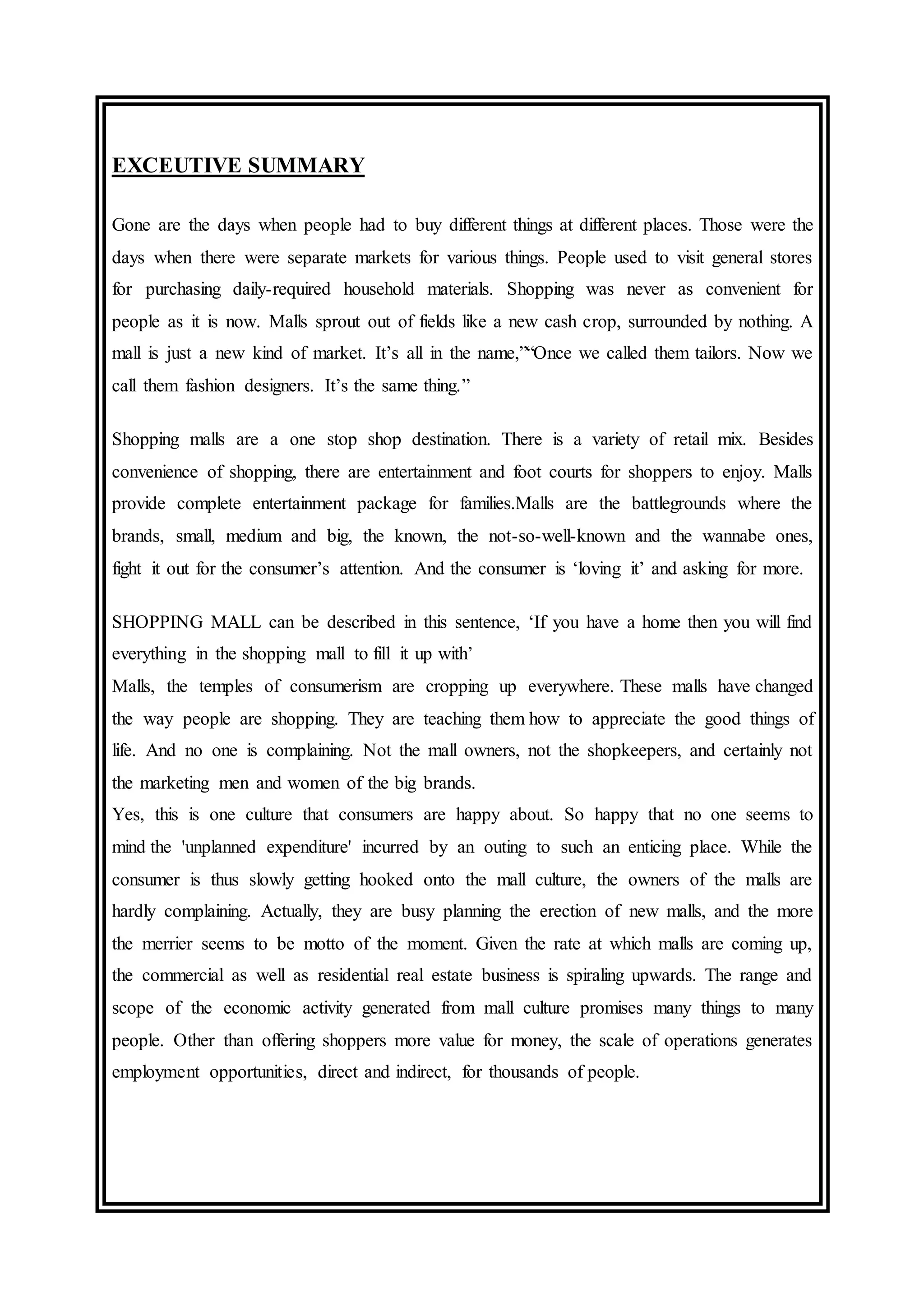 Mall Management | DOCX