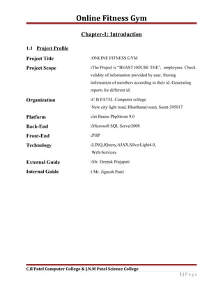 Online Fitness Gym Documentation | DOC