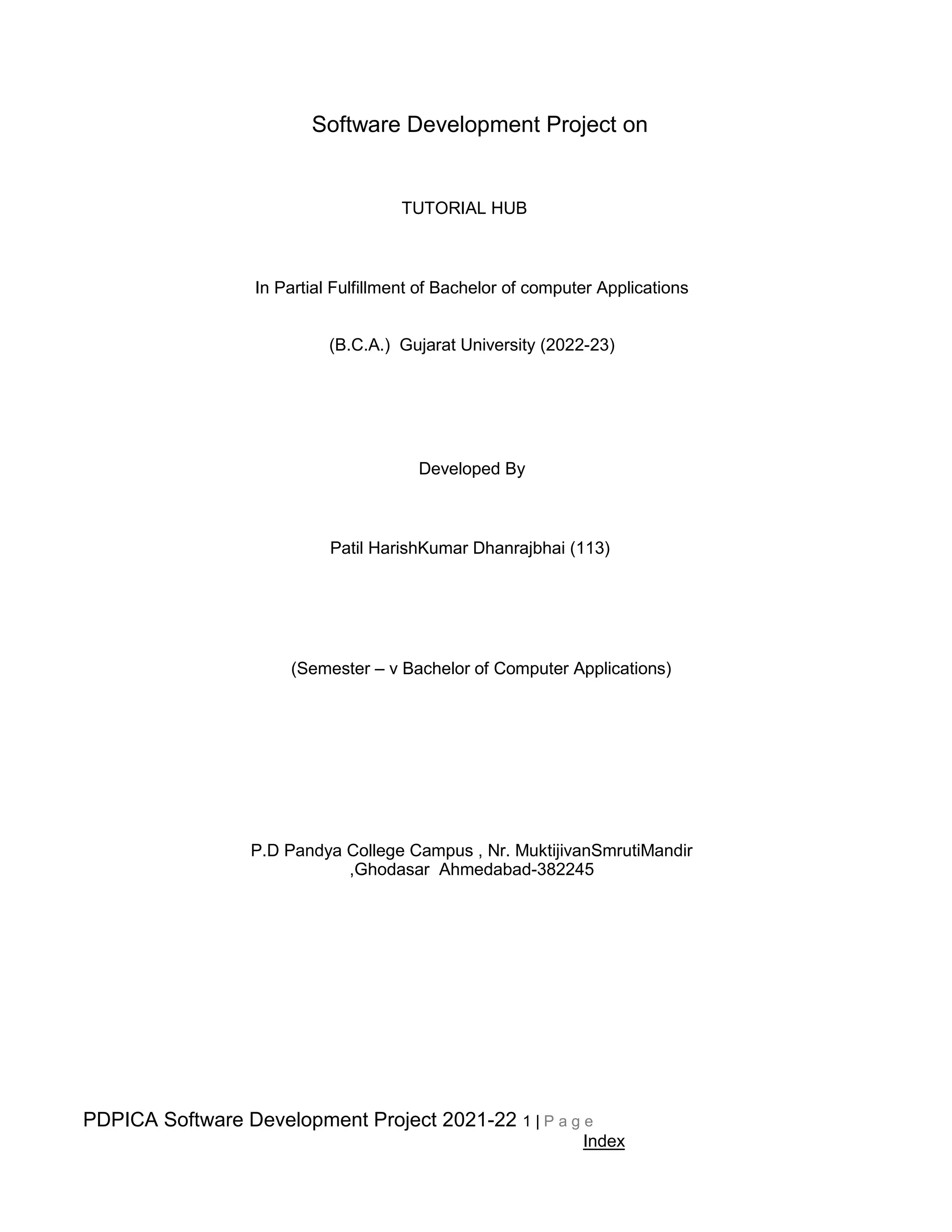 Tutorial Hub Presentation Docx