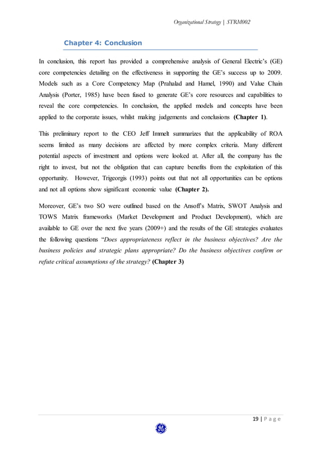 Case Study Analysis on General Electric | DOCX