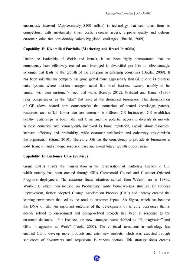 Case Study Analysis on General Electric | DOCX