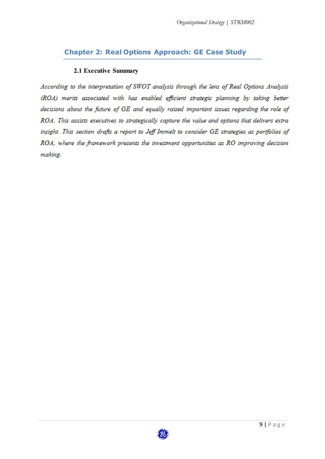 Case Study Analysis on General Electric | DOCX