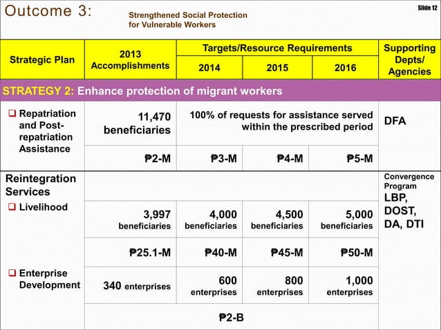 Final DOLE Planning Tool.ppt | Government Support and Welfare ...