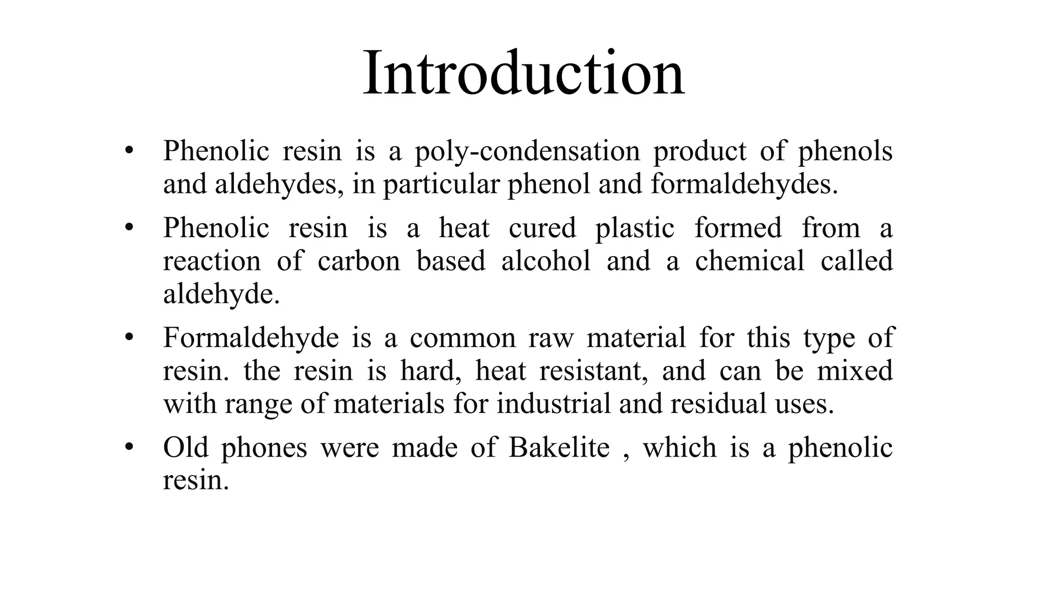 Preparation of Phenol-Formaldehyde Resin | PPTX
