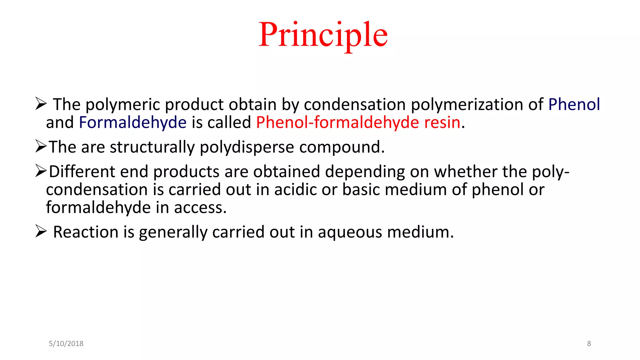 Preparation of Phenol-Formaldehyde Resin | PPTX