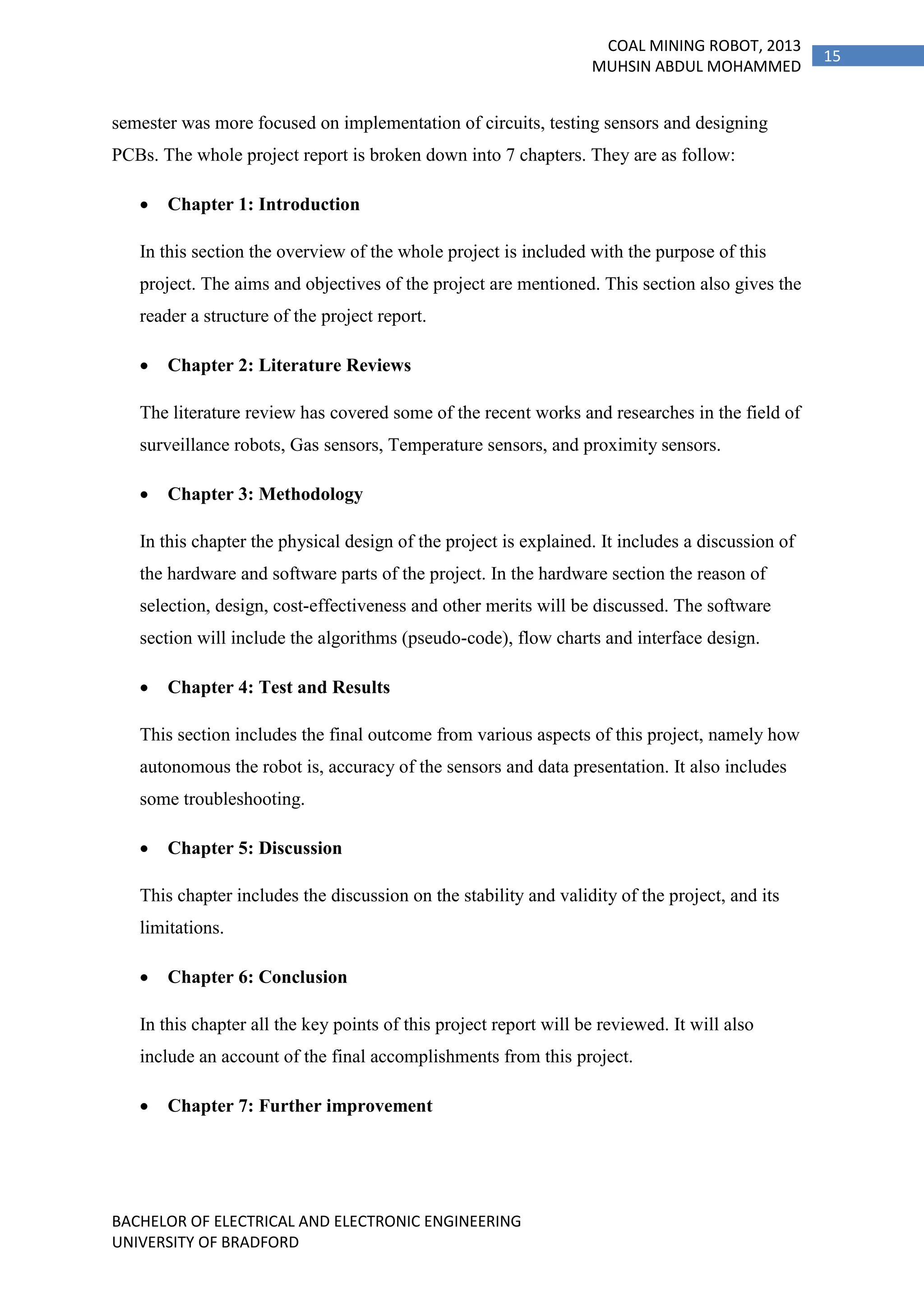 Coal Mine Robot (project report) | PDF