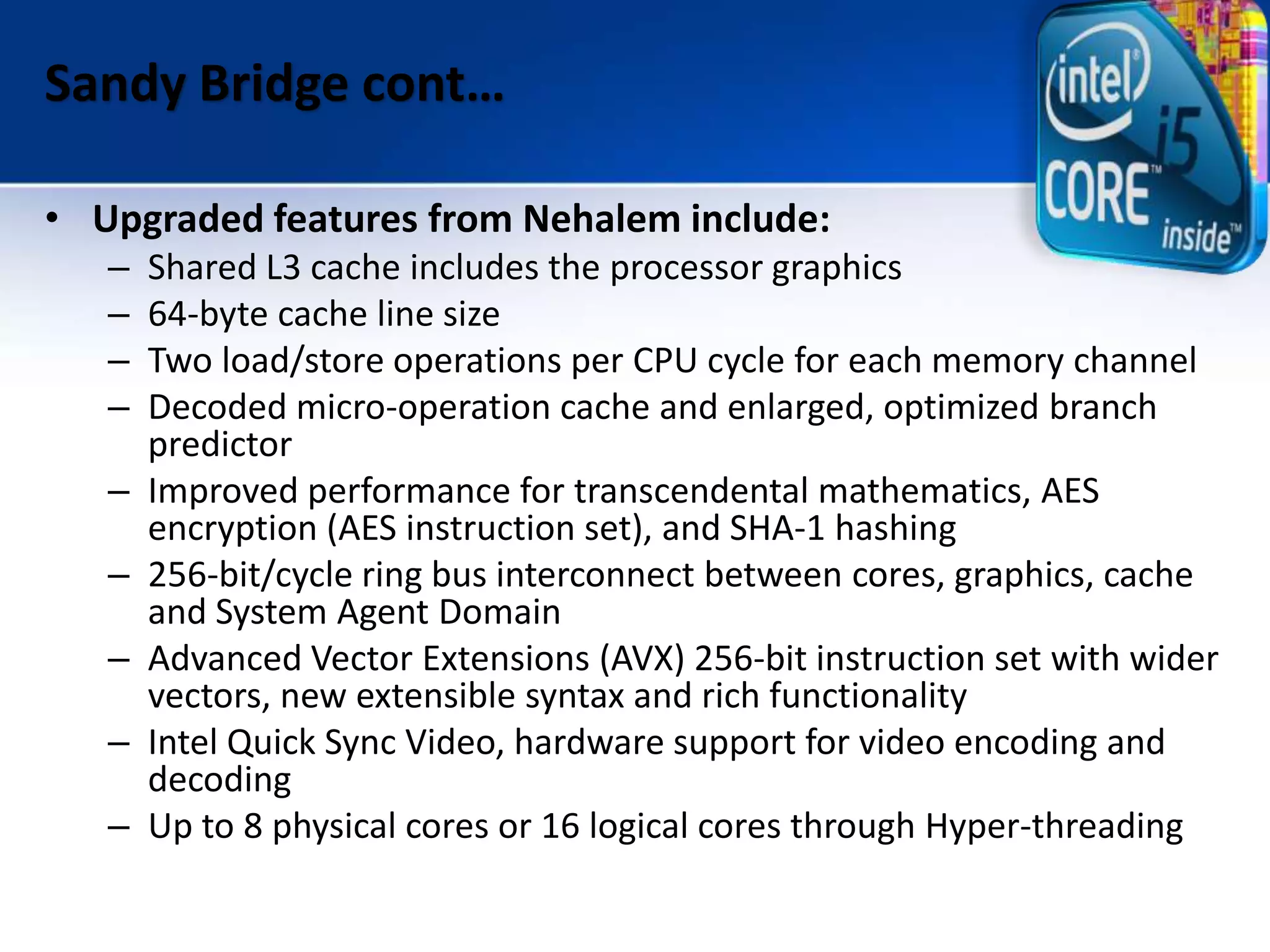 Final draft intel core i5 processors architecture | PPTX