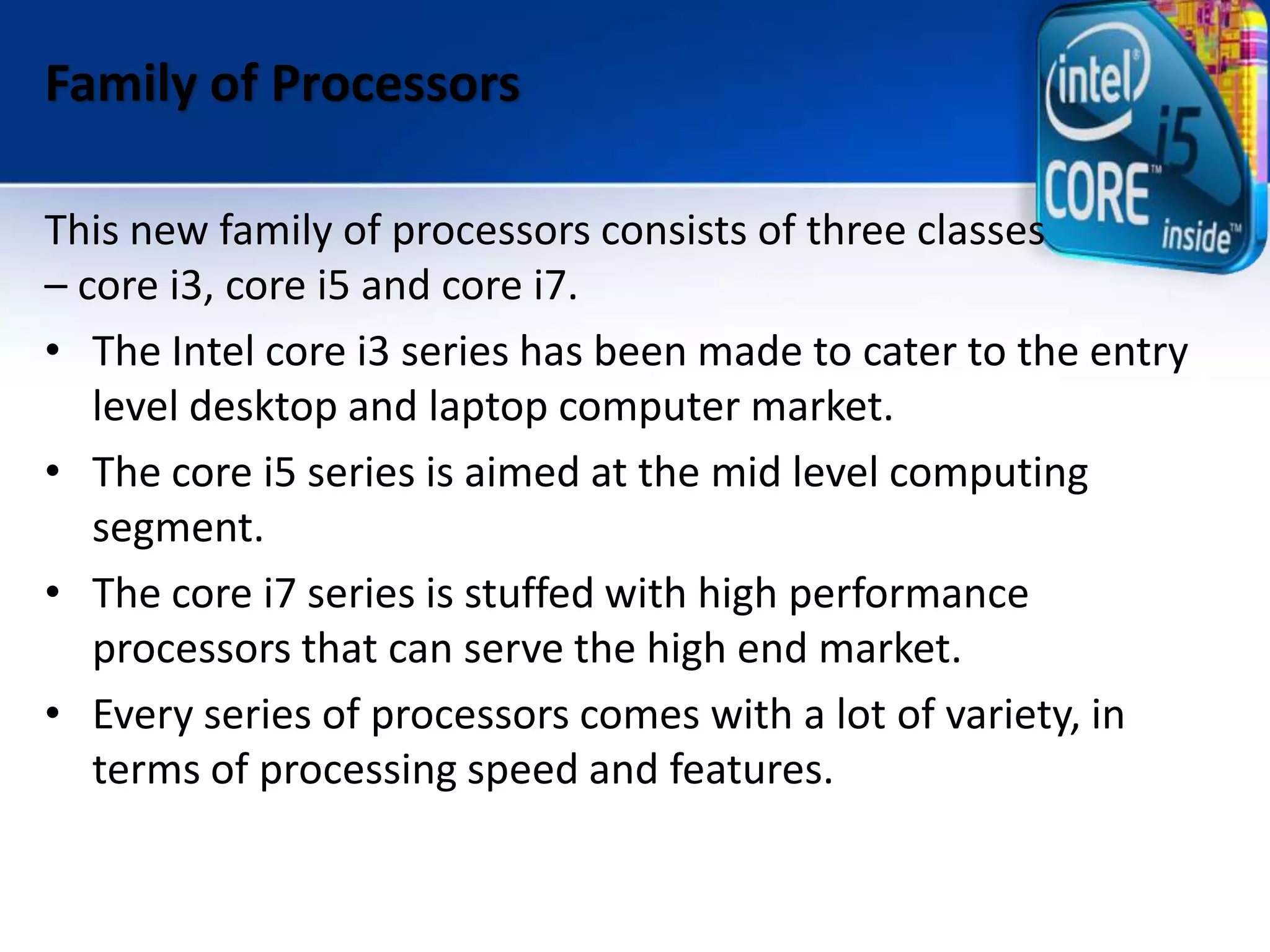 Final draft intel core i5 processors architecture | PPTX