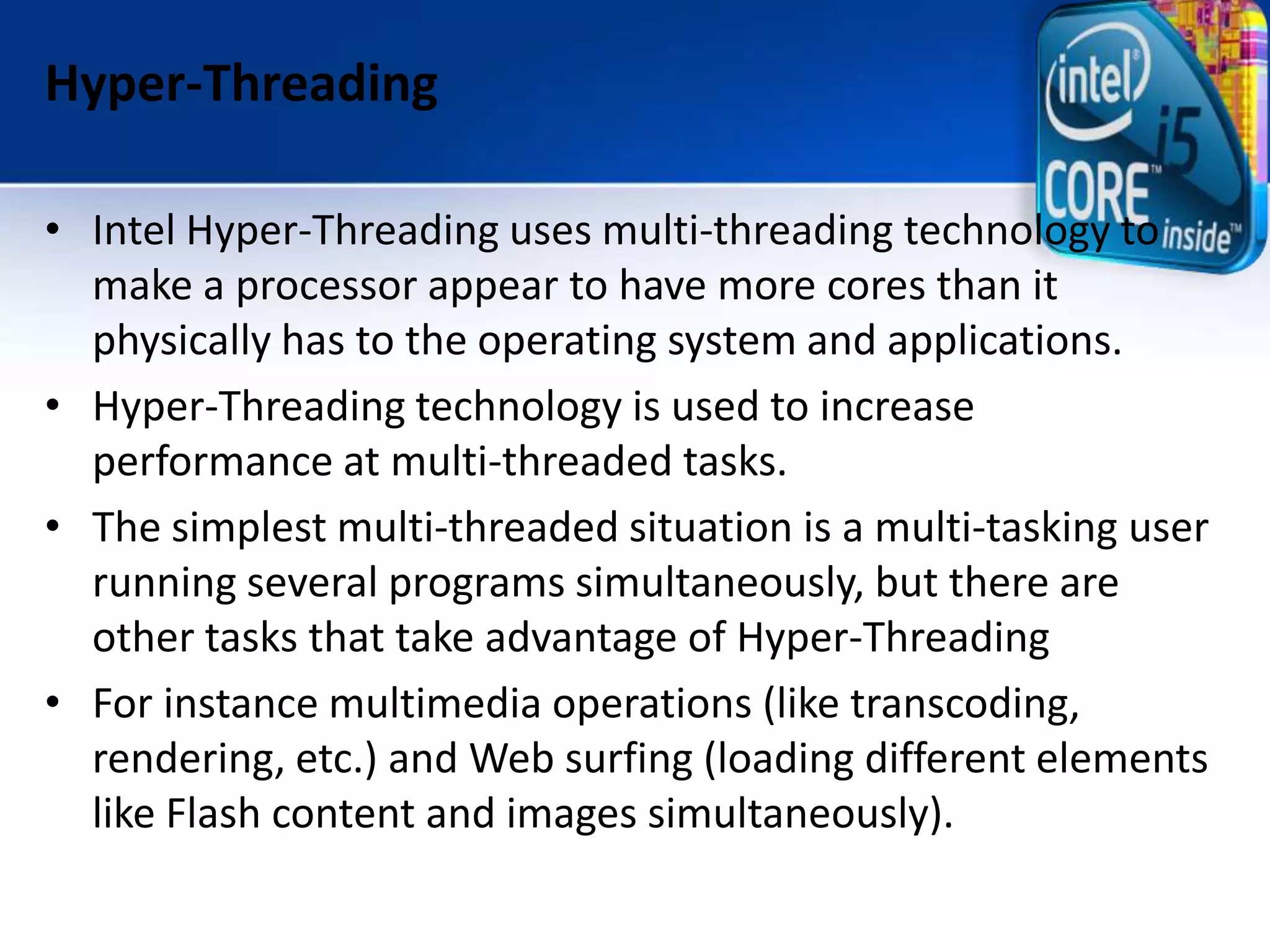 Final draft intel core i5 processors architecture | PPTX