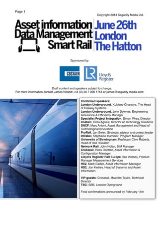 Asset information and Data management for Smart Rail systems | PDF