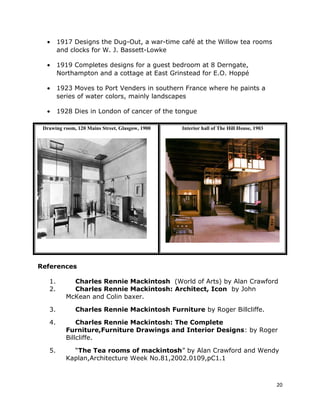 FURNITURE DESIGN BY charles rennie mackintosh | DOC