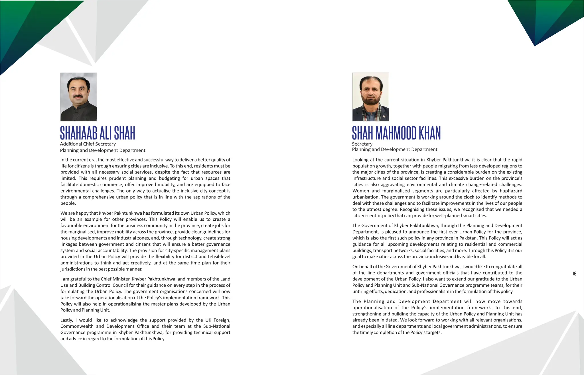 Khyber Pakhtunkhwa Urban Policy | PDF